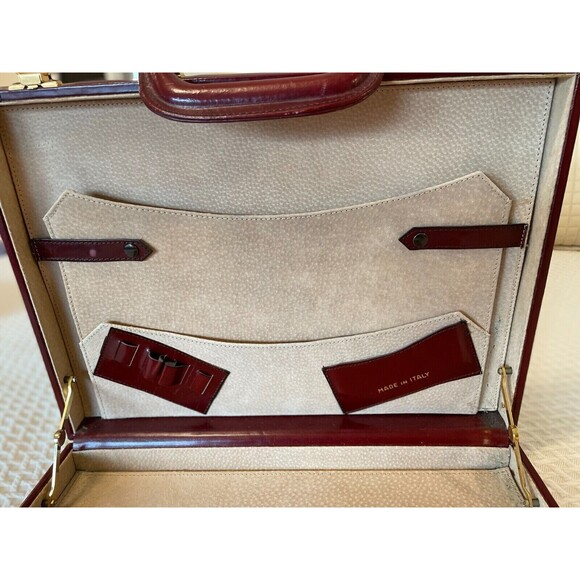 M Made In Italy | Bags | Leather Briefcase Traditional Hard Sided Made ...